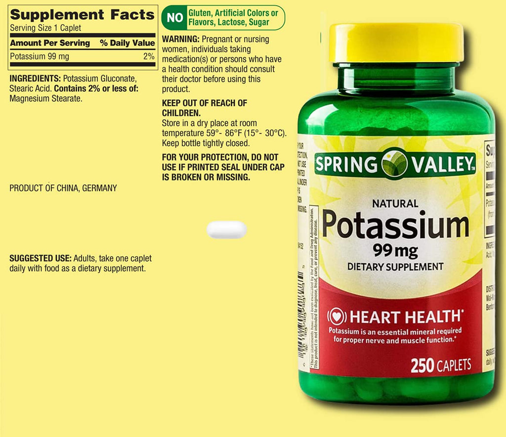 High potassium caplets for vitality