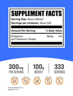 High potassium content for energy