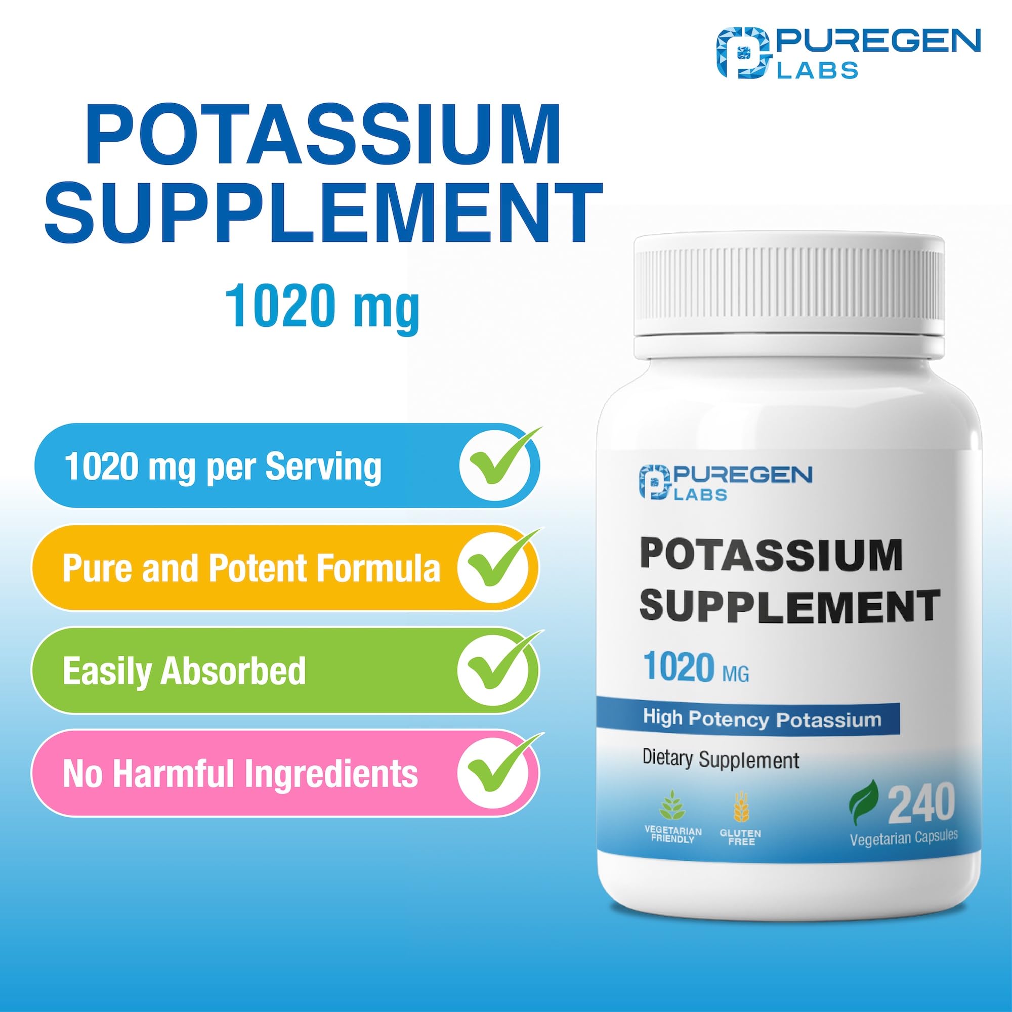 High potassium supplement for energy