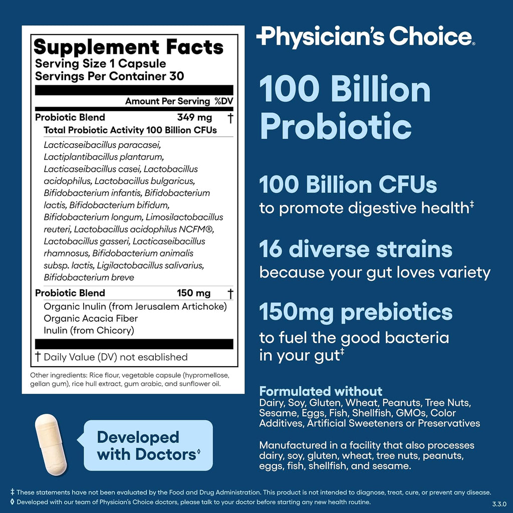 high potency 100 billion probiotics capsules