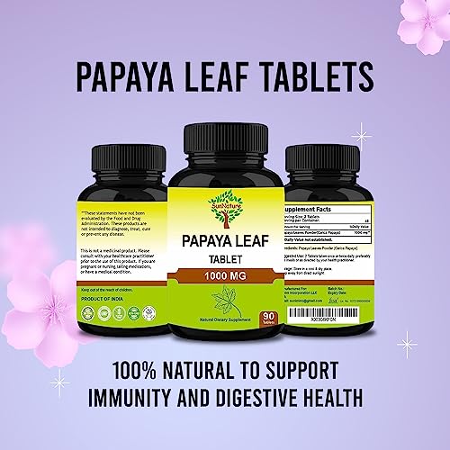 High potency 1000 mg papaya leaf