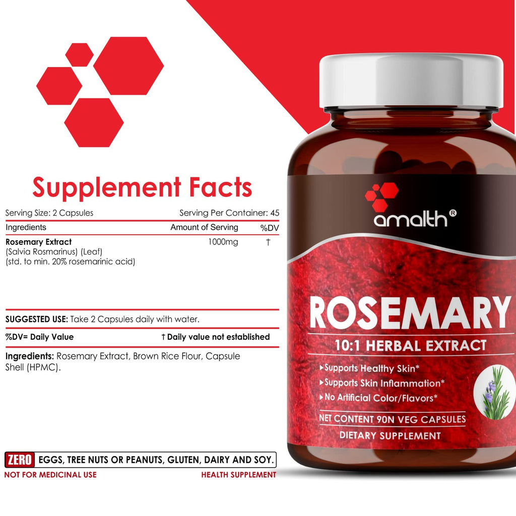 High potency 1000mg rosemary capsules