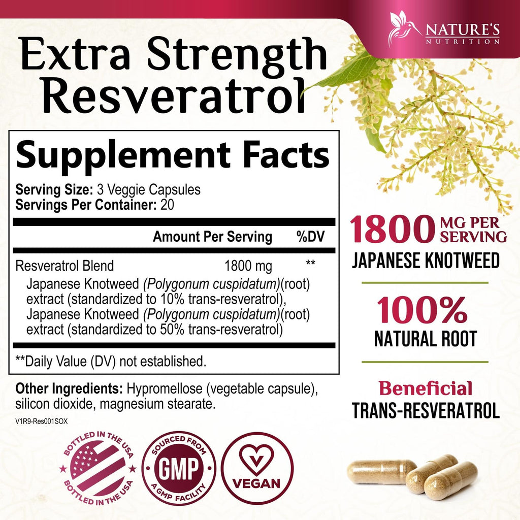 High potency 1800 mg Resveratrol