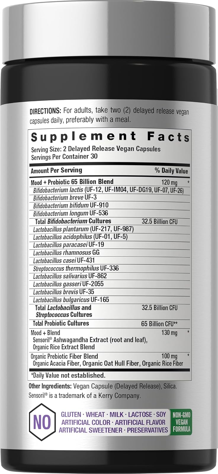High potency 65 billion CFU probiotics