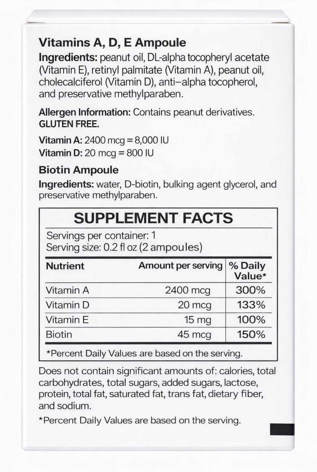 High potency Adeforte Biotin ampoules