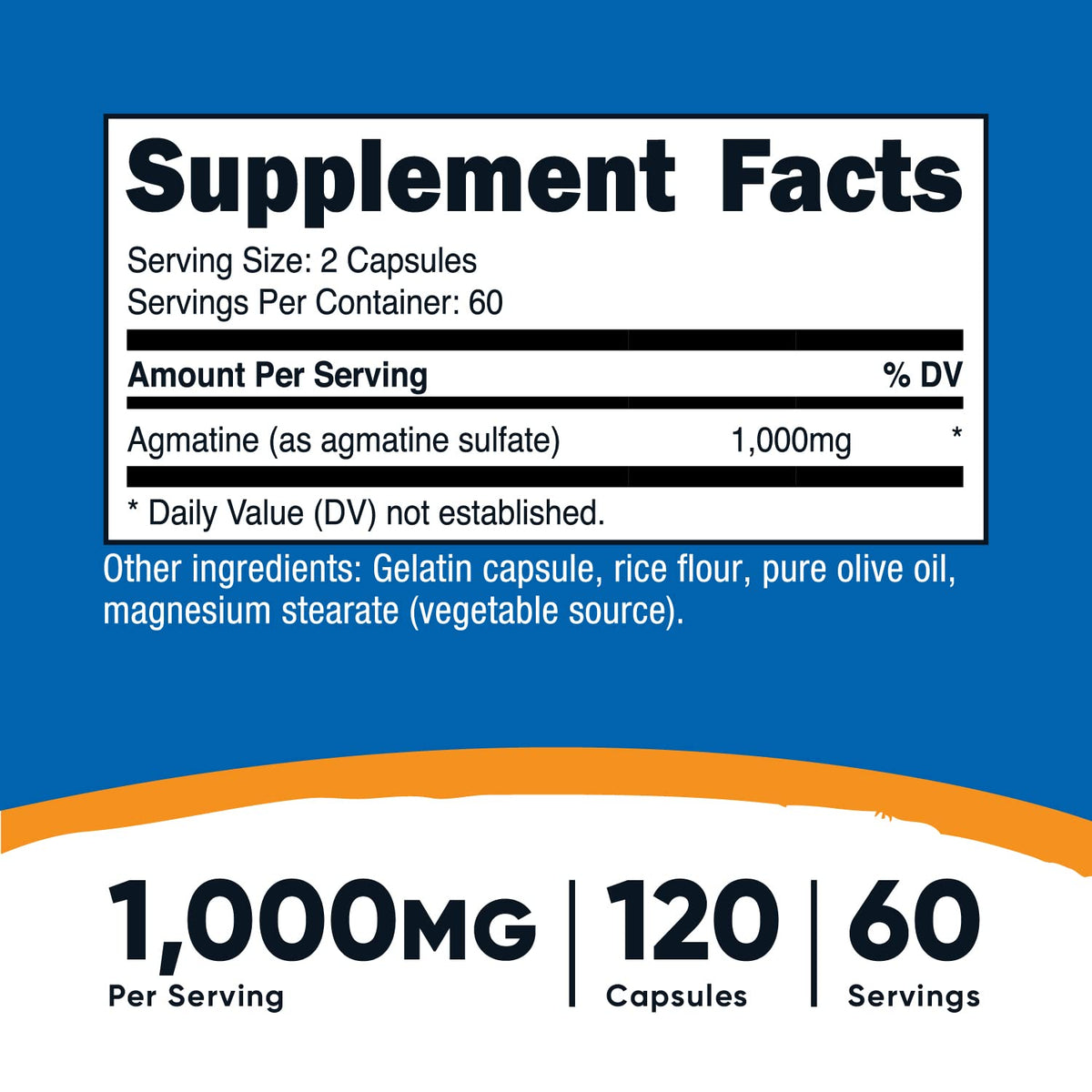 High potency Agmatine Sulfate 1000 mg