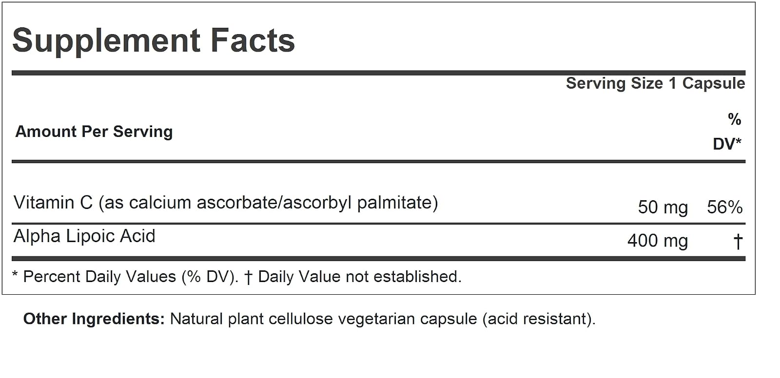 high potency alpha lipoic acid capsules