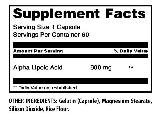 high potency alpha lipoic acid capsules
