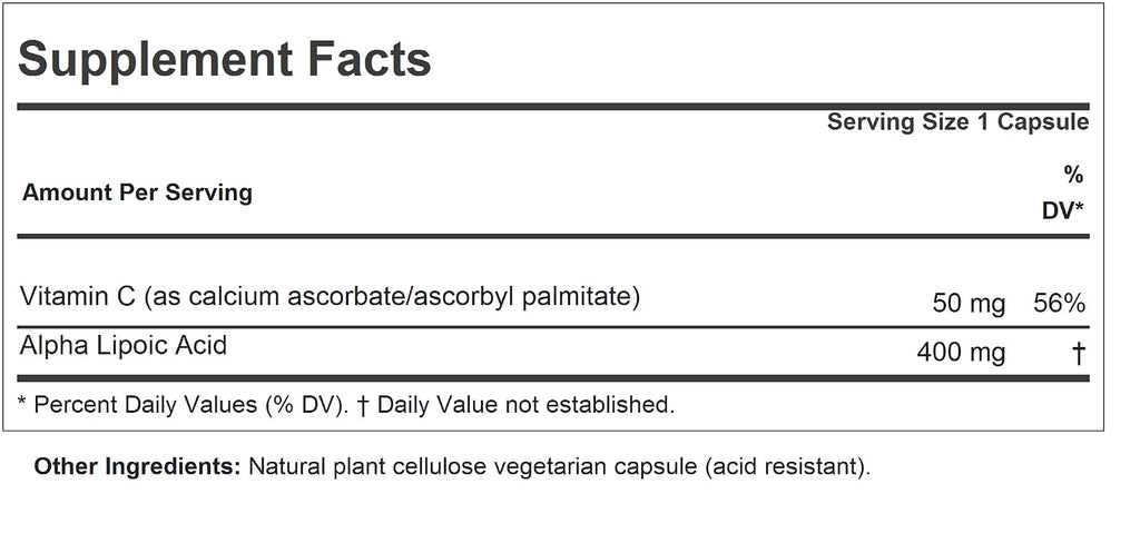 high potency alpha lipoic acid capsules