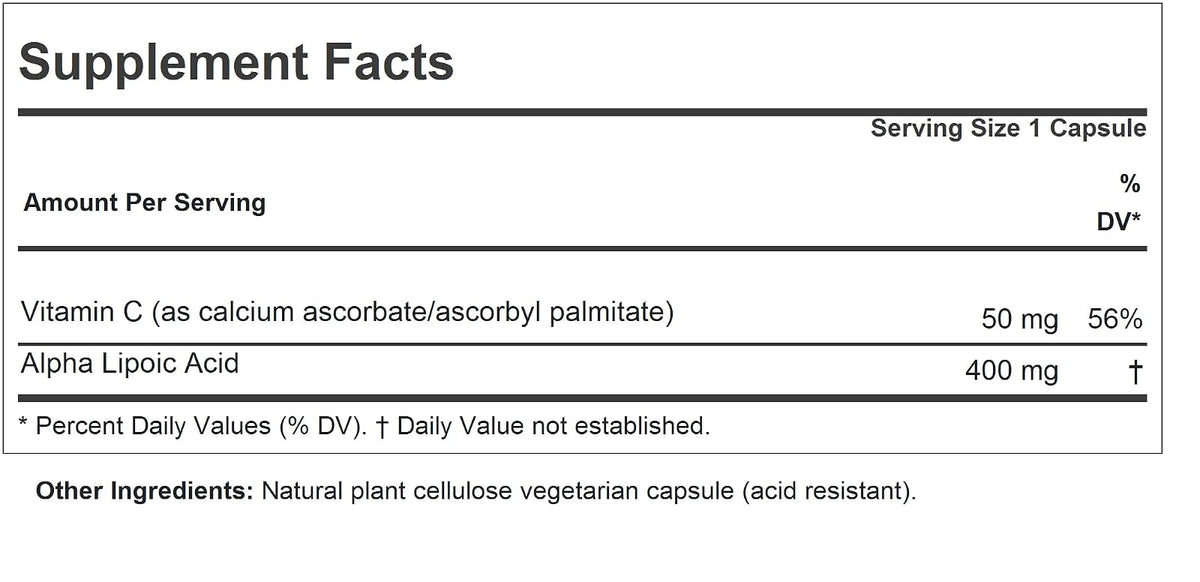 high potency alpha lipoic acid capsules