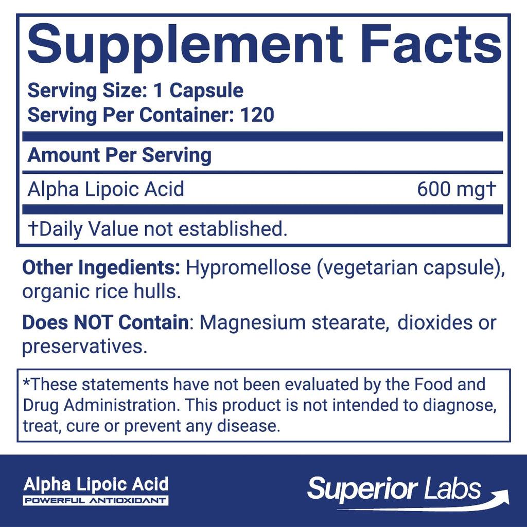 high potency alpha lipoic acid capsules