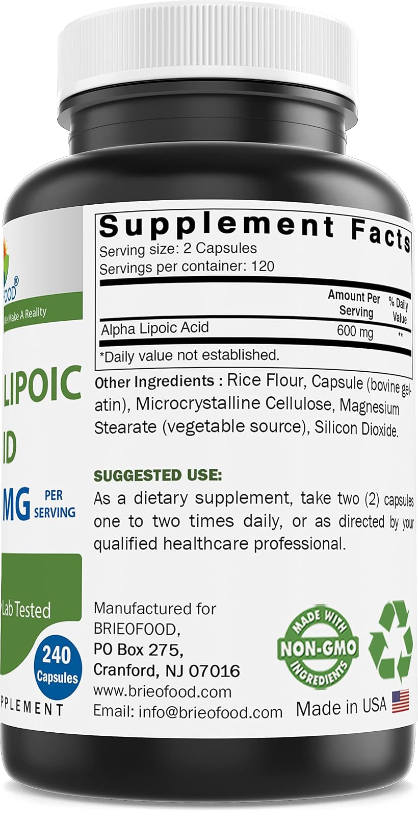 high potency alpha lipoic acid supplement