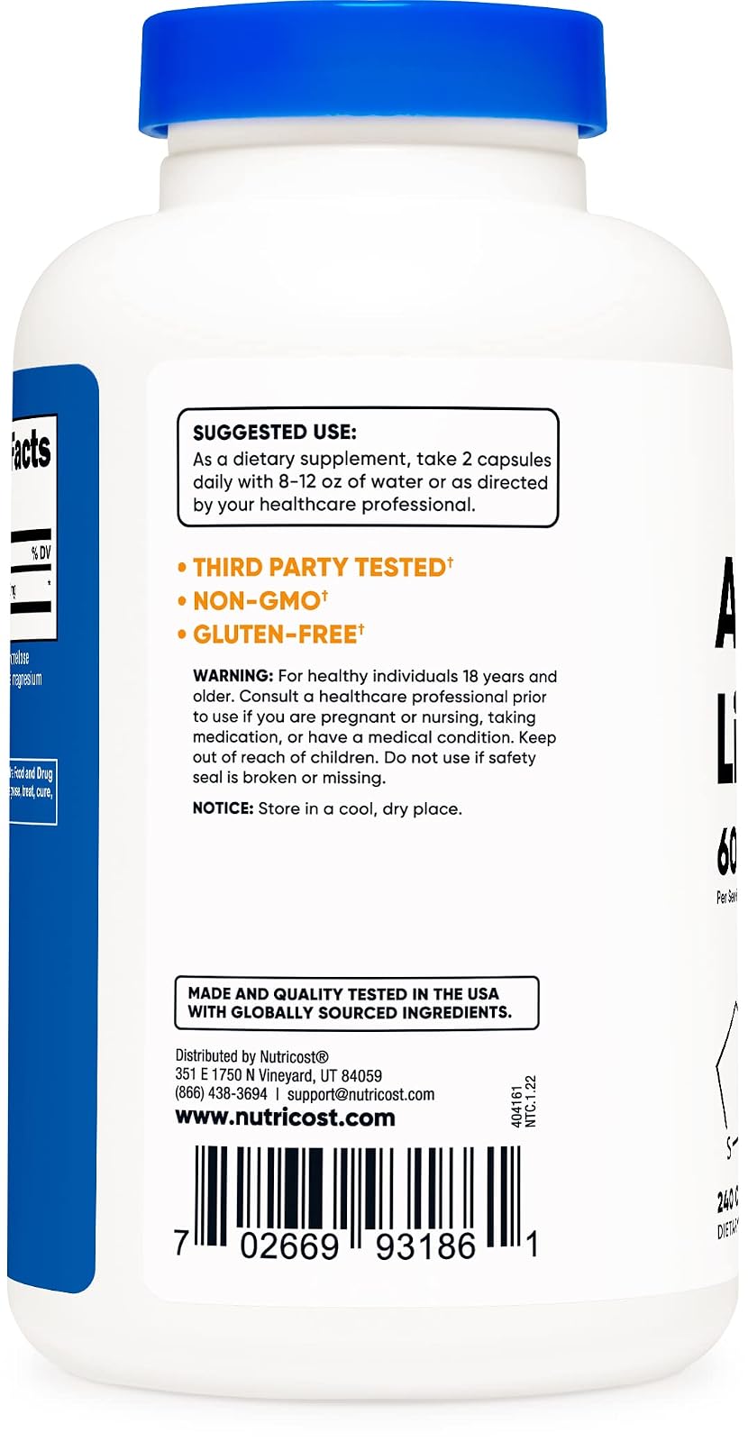 high potency alpha lipoic acid supplement