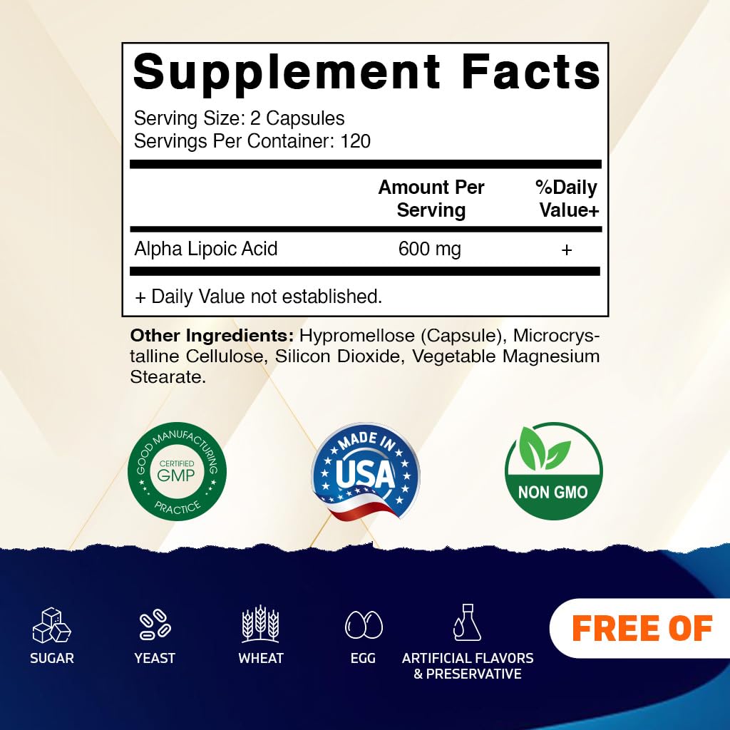 High potency alpha lipoic acid supplement