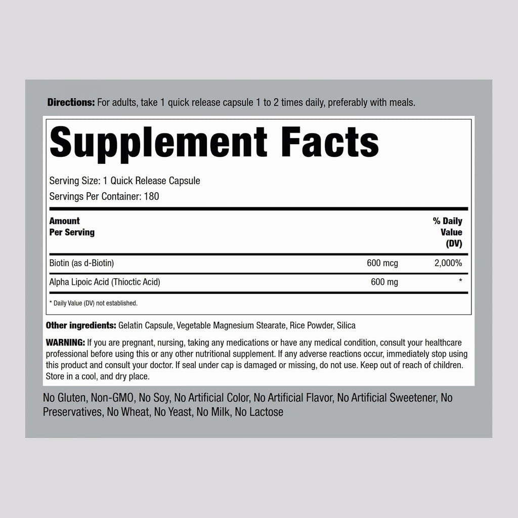 High potency Alpha Lipoic Acid supplement