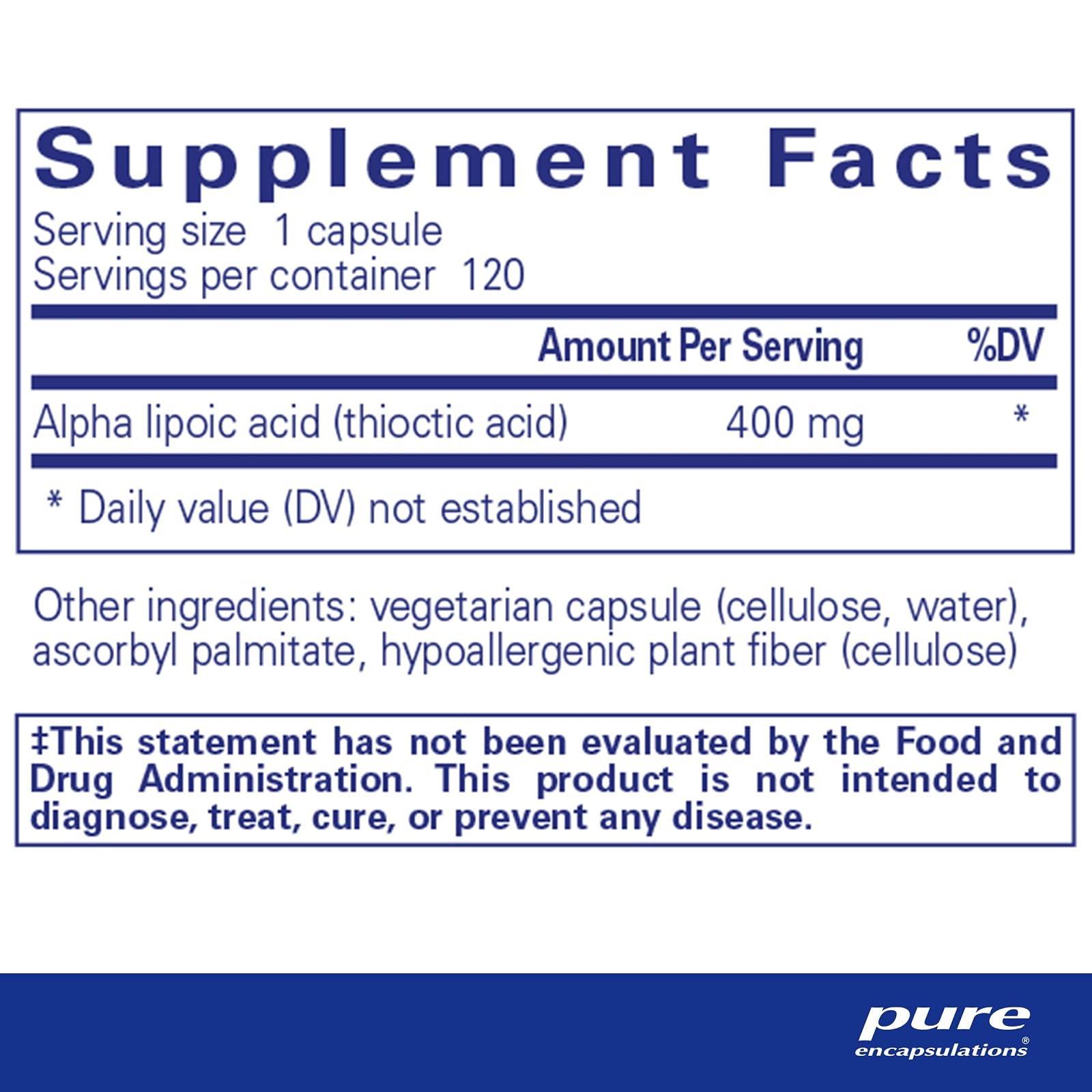 high potency alpha lipoic acid supplement