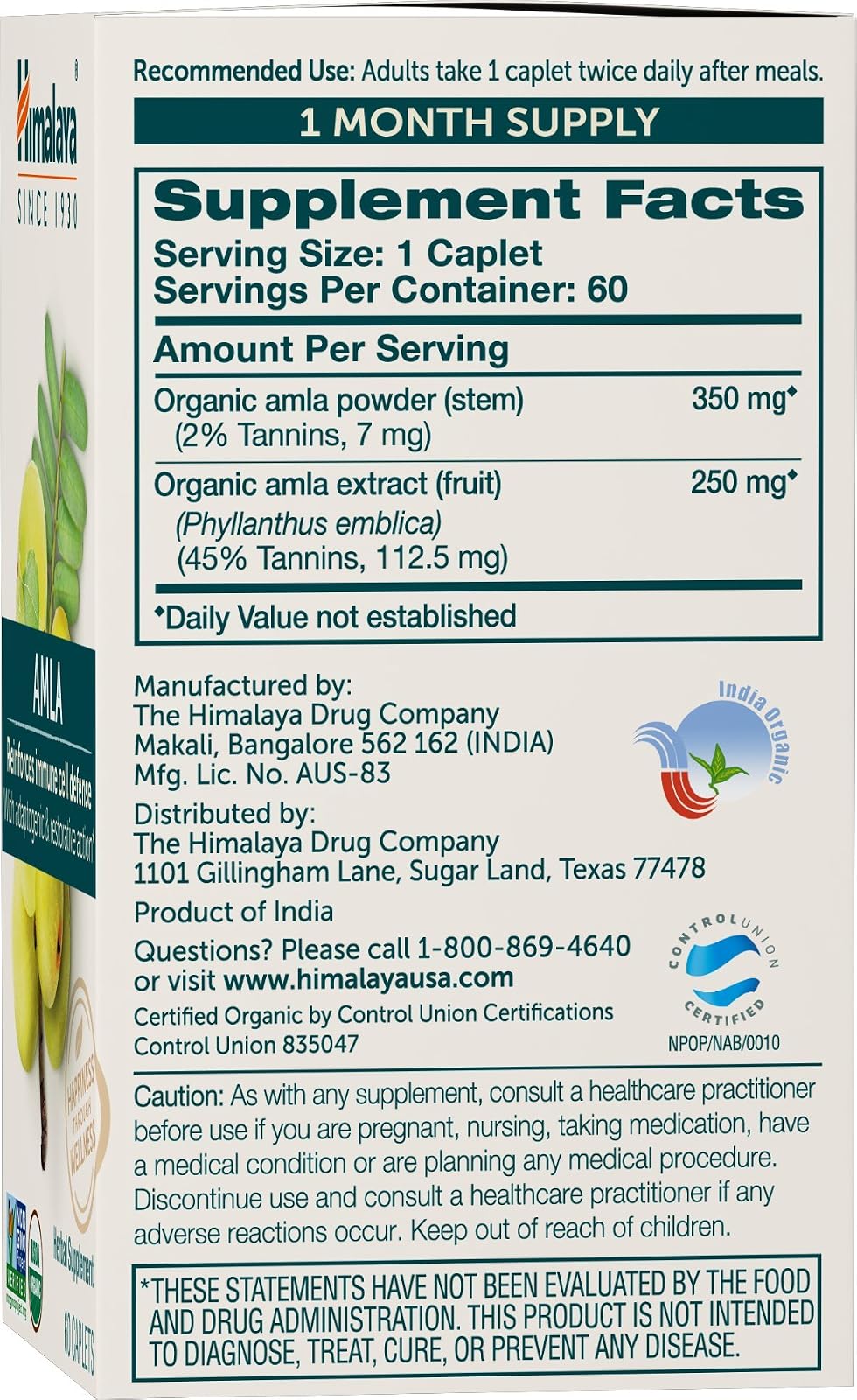 high potency Amla 1200 mg caplets