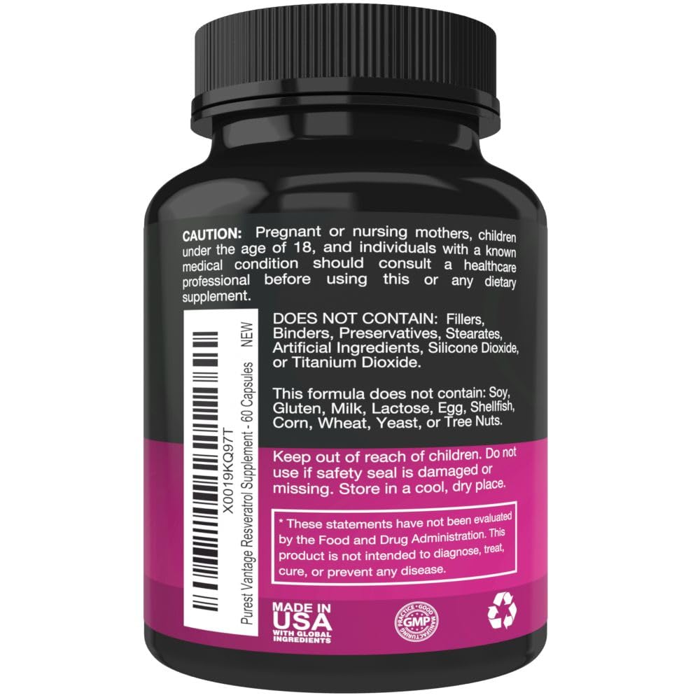 High potency antioxidant resveratrol supplement