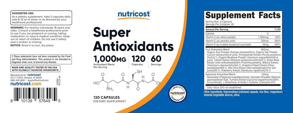 High potency antioxidants for overall health