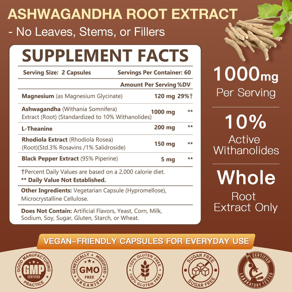 high potency ashwagandha 1000 mg supplement