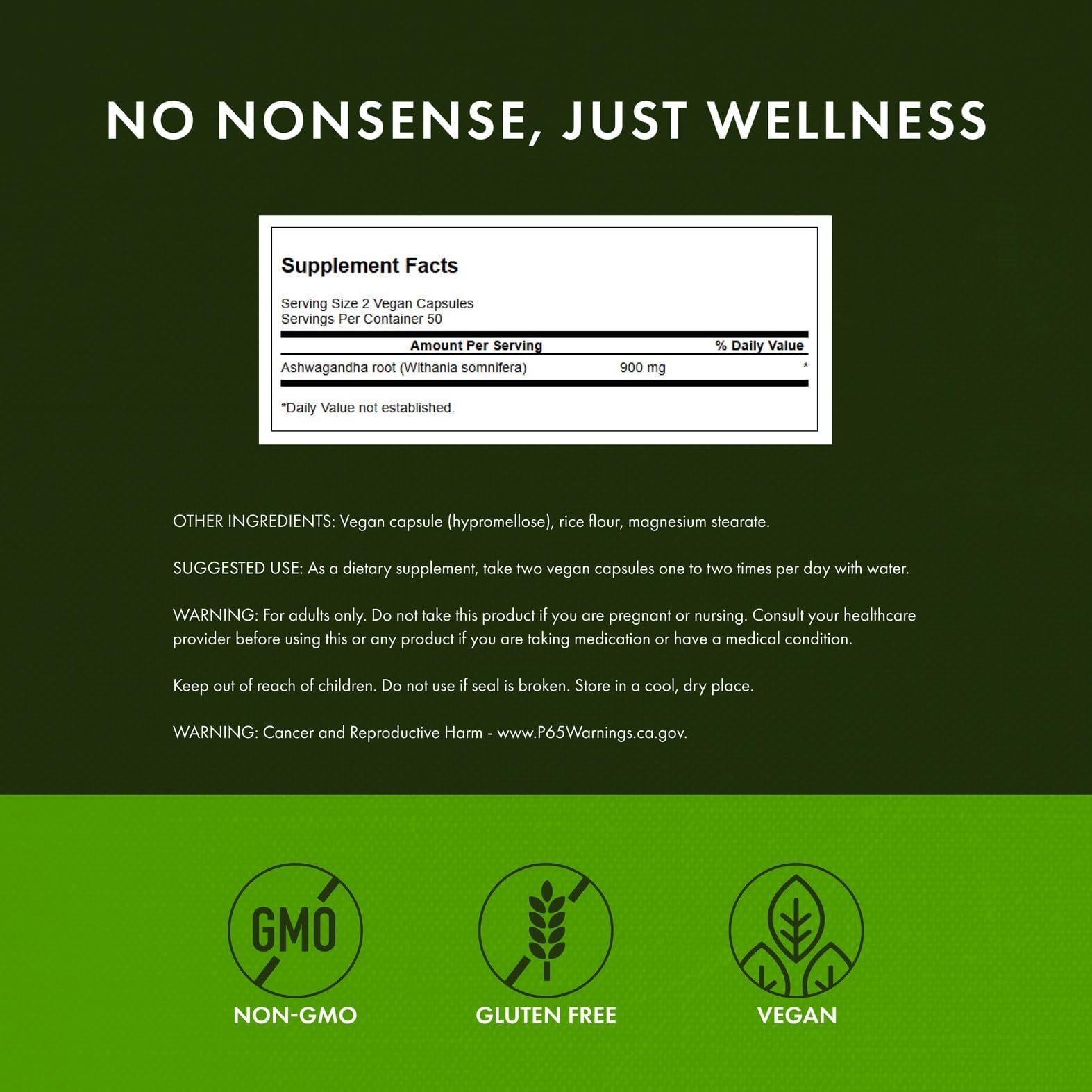 high potency ashwagandha 450 mg supplement