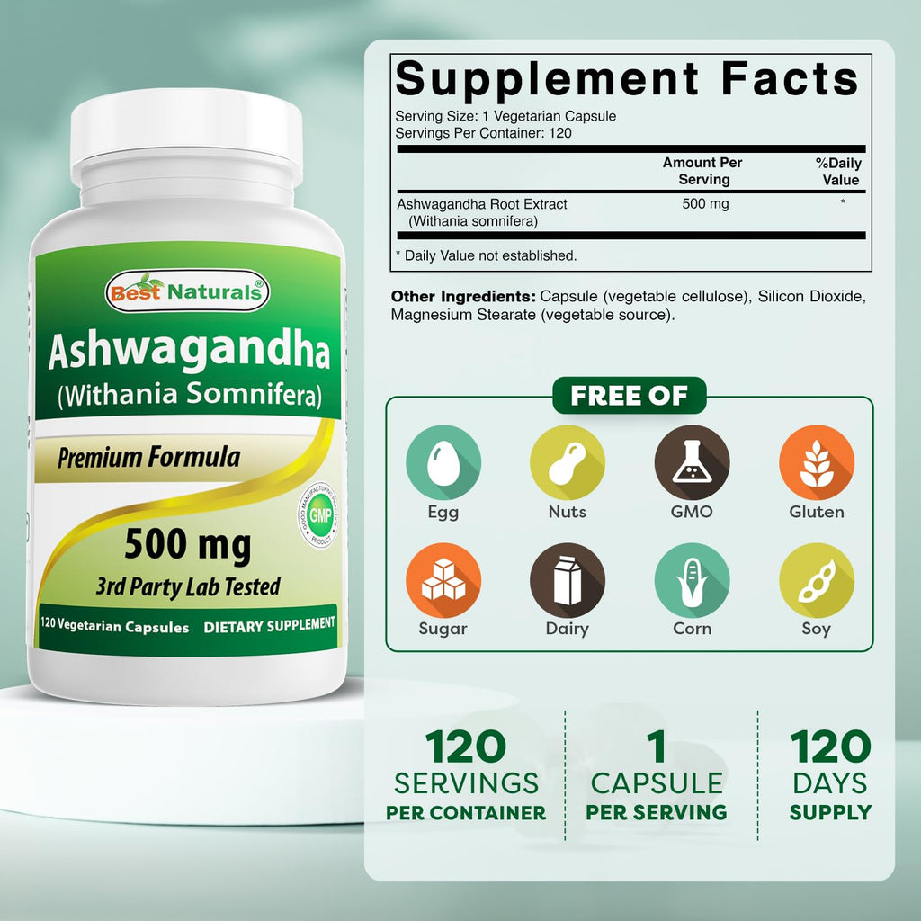 High potency ashwagandha 500 mg supplement