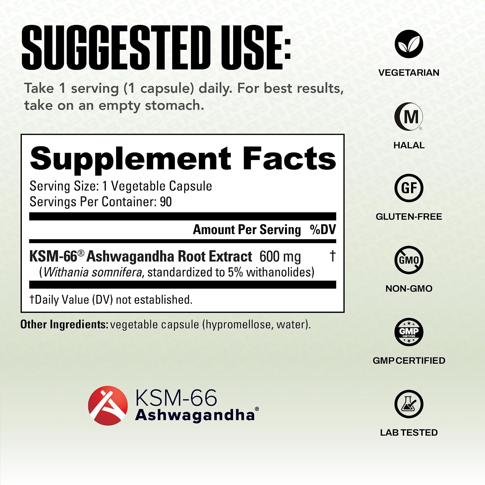 High potency ashwagandha 600 mg capsules