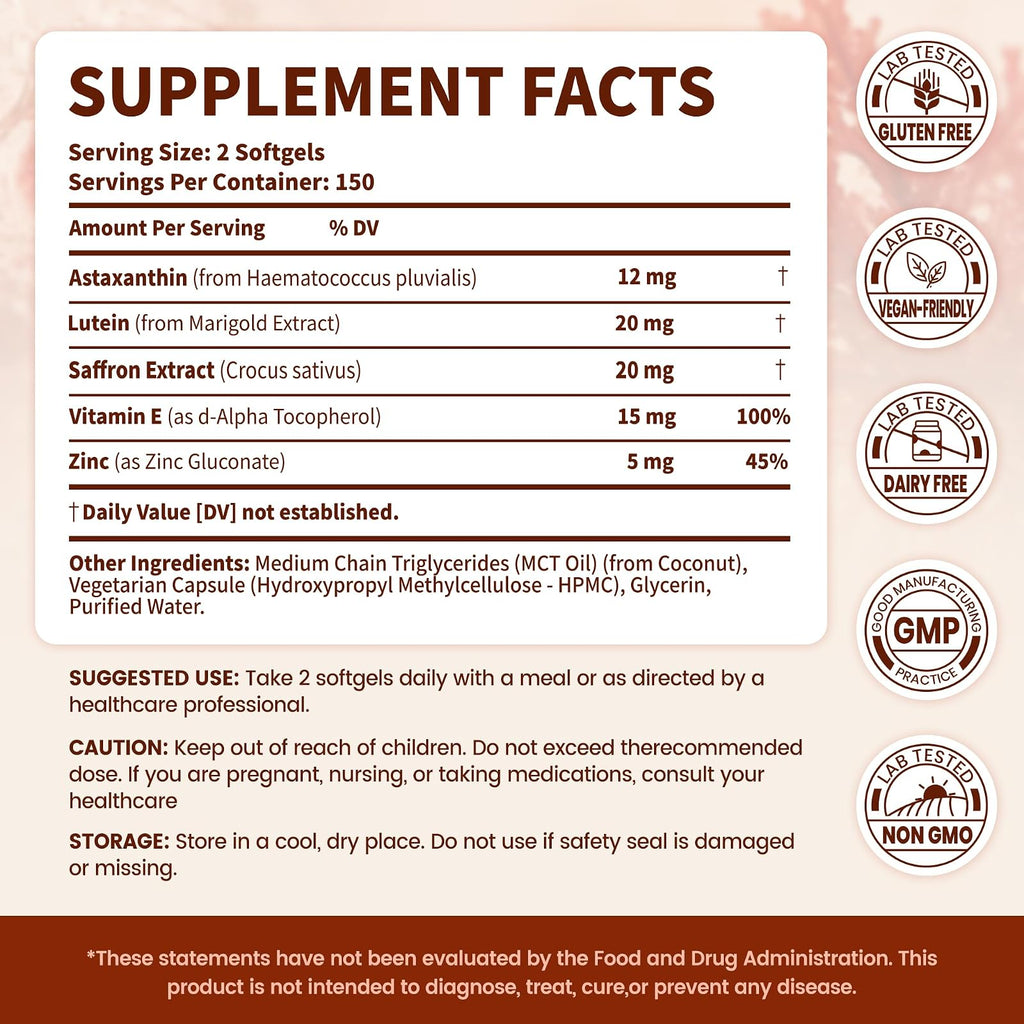 high potency Astaxanthin with Lutein