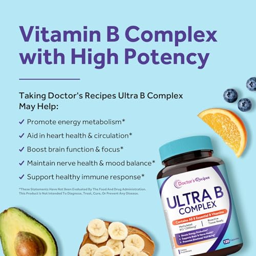 High potency B Complex vitamins 1000 mcg