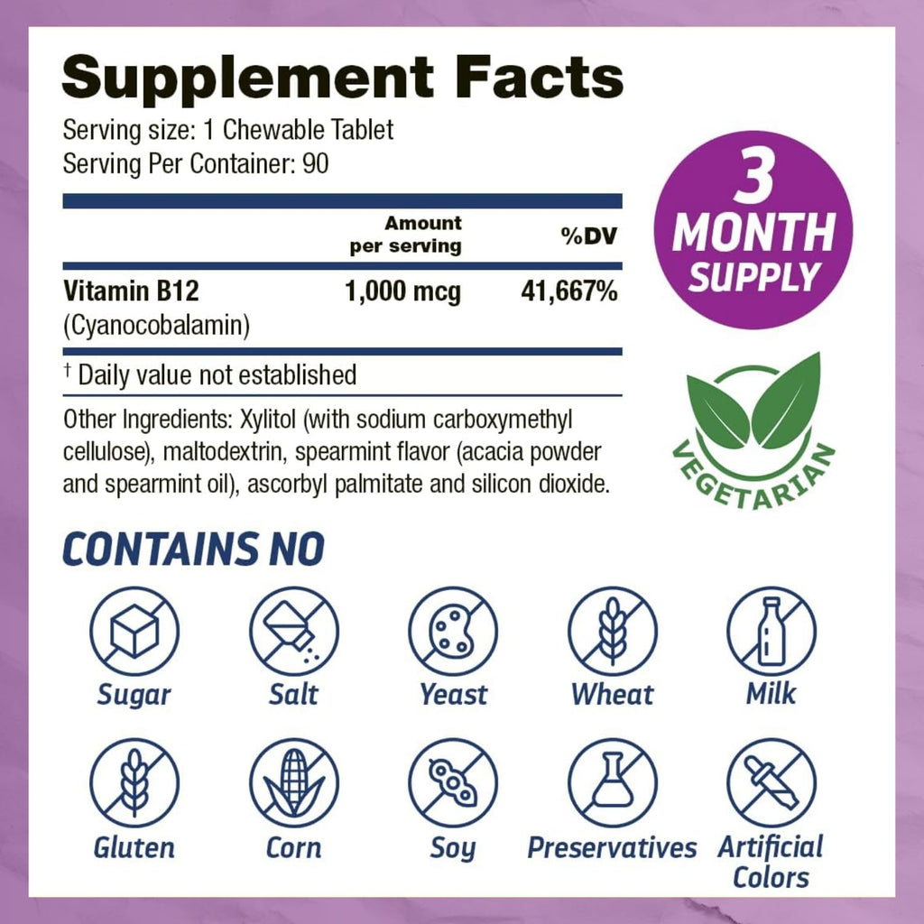 High potency B12 supplement 1000 mcg