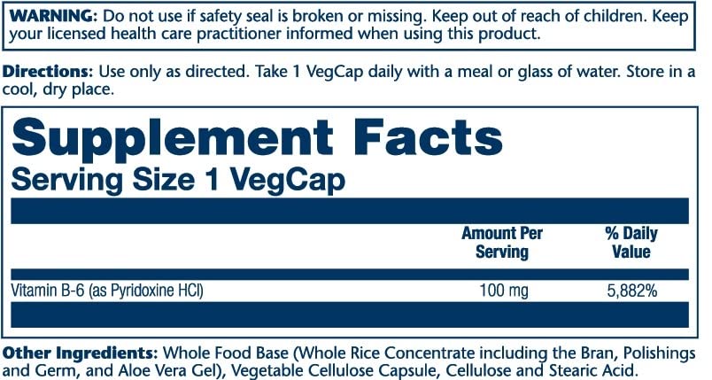 high potency B6 vitamin capsules
