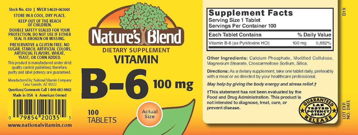 High potency B6 vitamin supplement