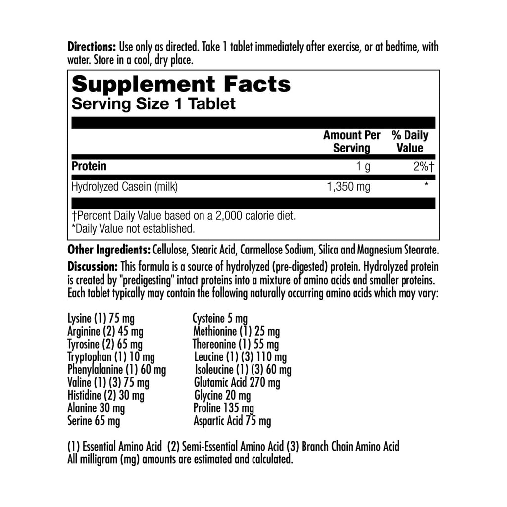 High potency BCAA supplement tablets
