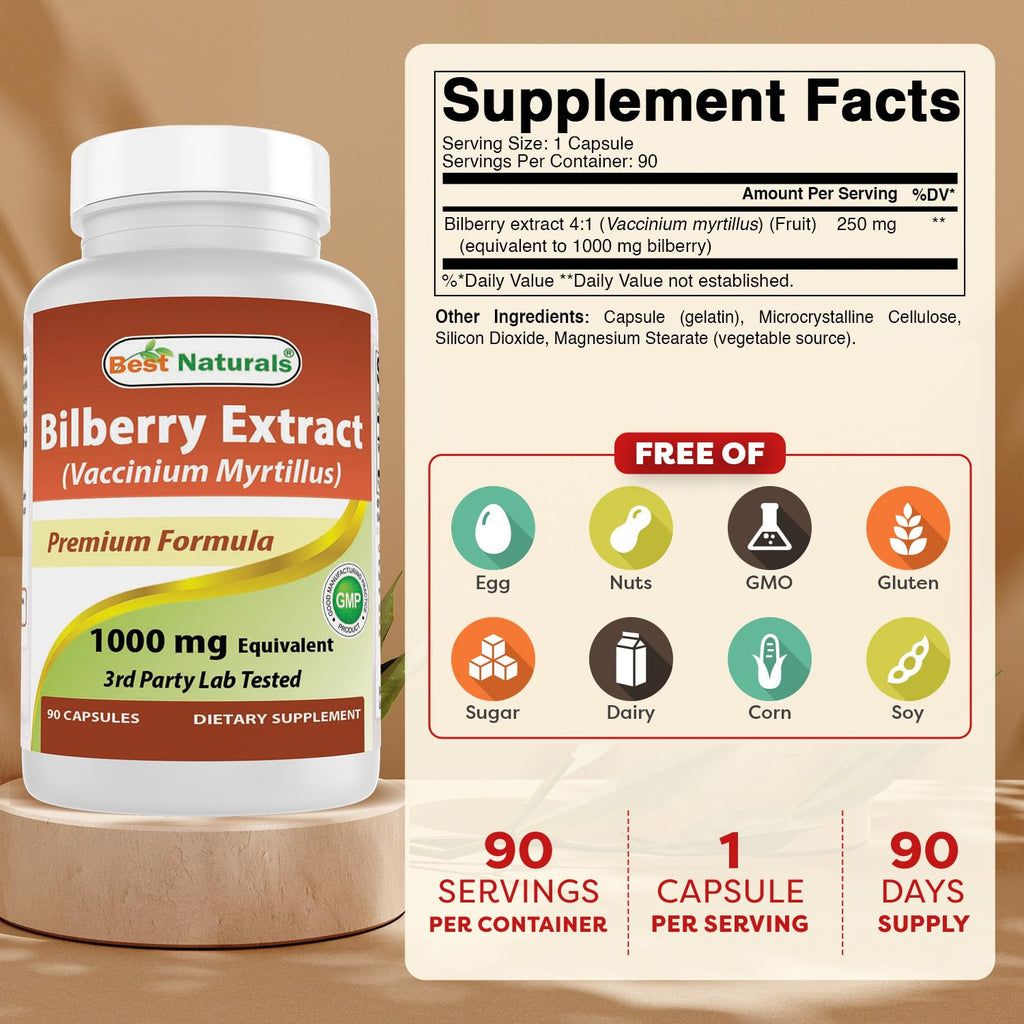 High potency bilberry extract supplement