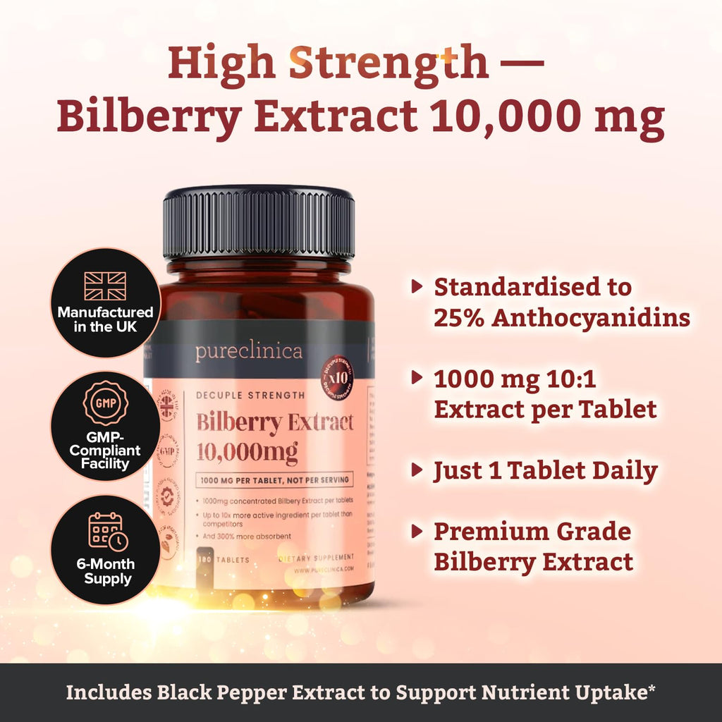 High potency bilberry extract tablets