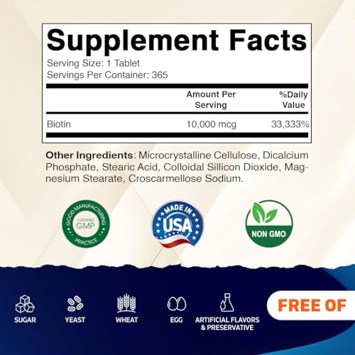 High potency biotin 10,000 mcg