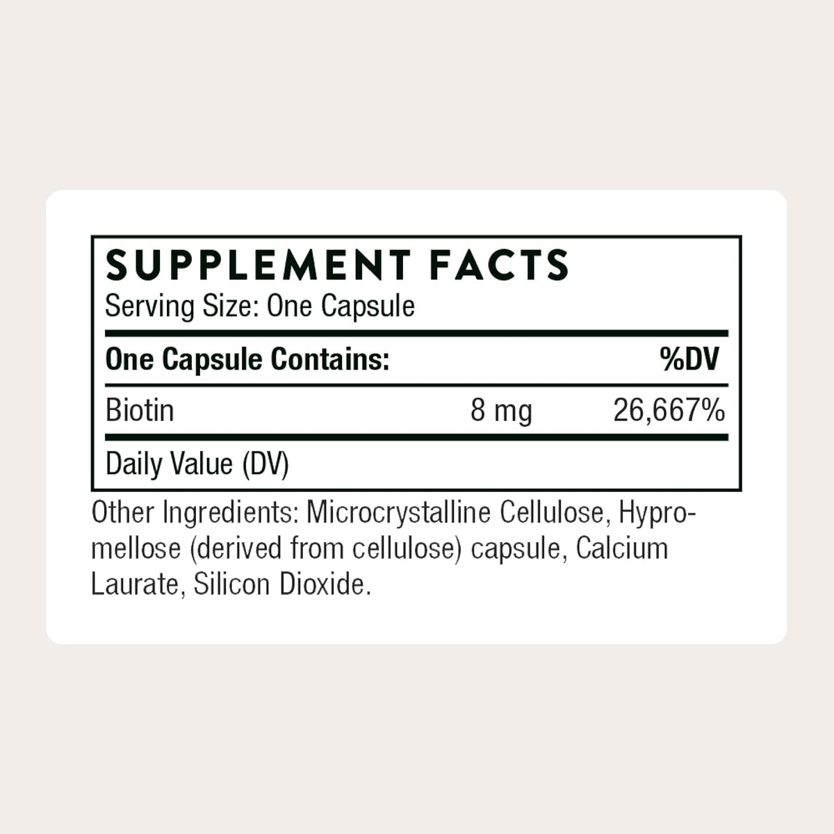high potency biotin 8 mg supplement