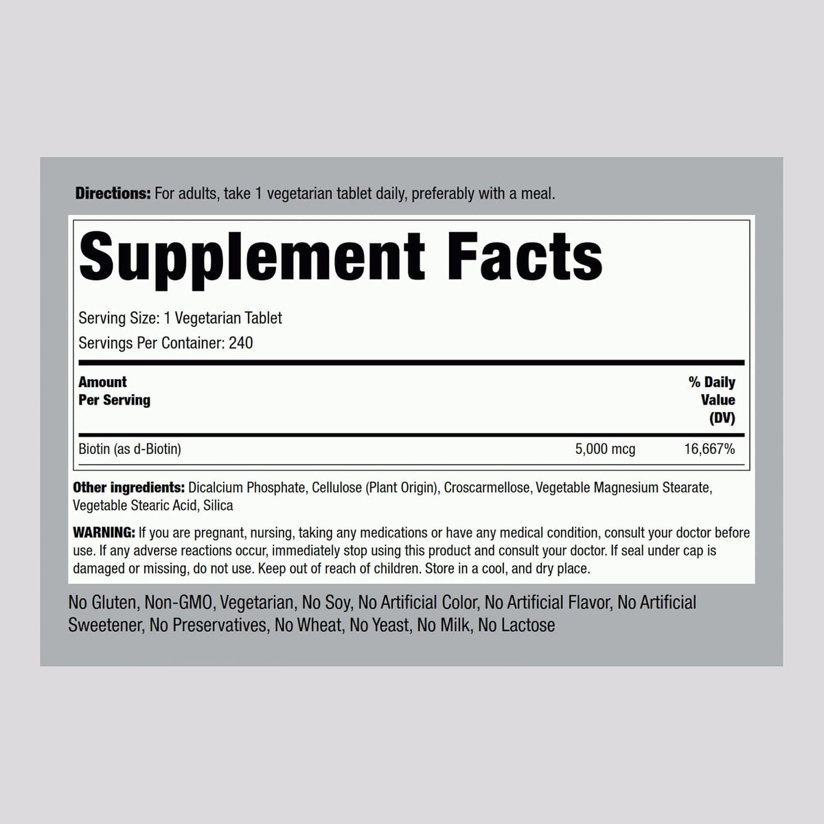 High potency biotin for hair growth