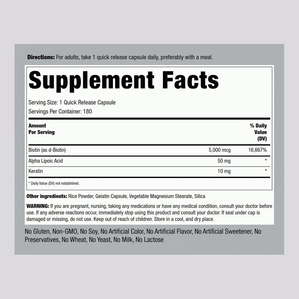 High potency biotin for hair growth
