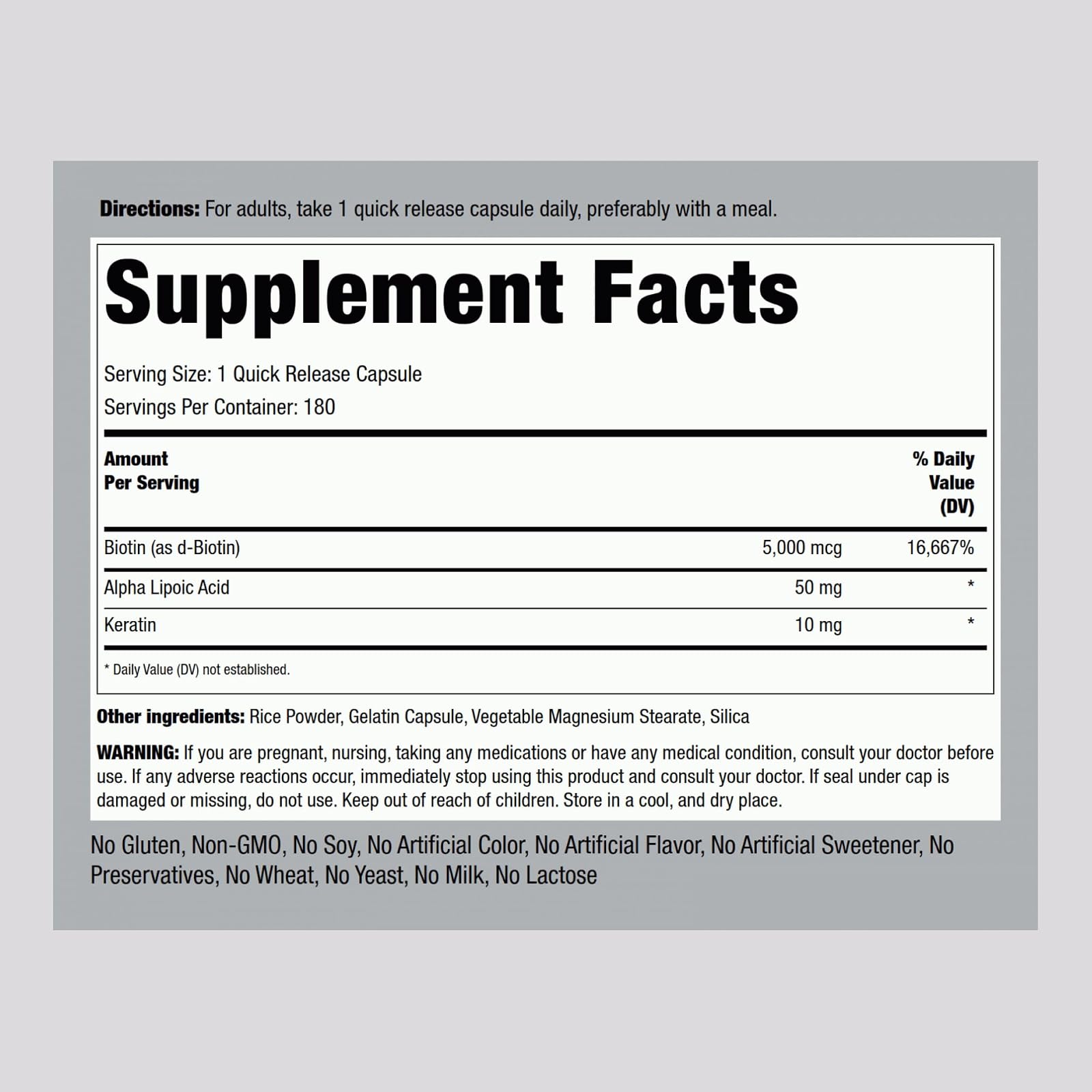 High potency biotin for hair growth