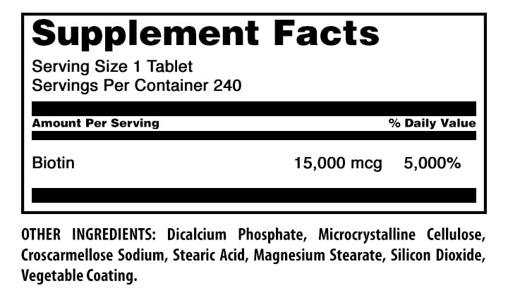High potency biotin for hair growth