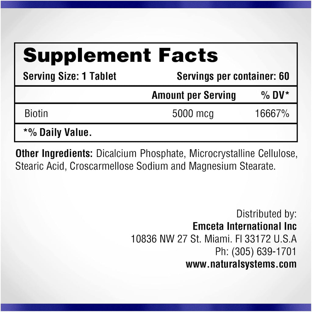 High potency biotin for hair health