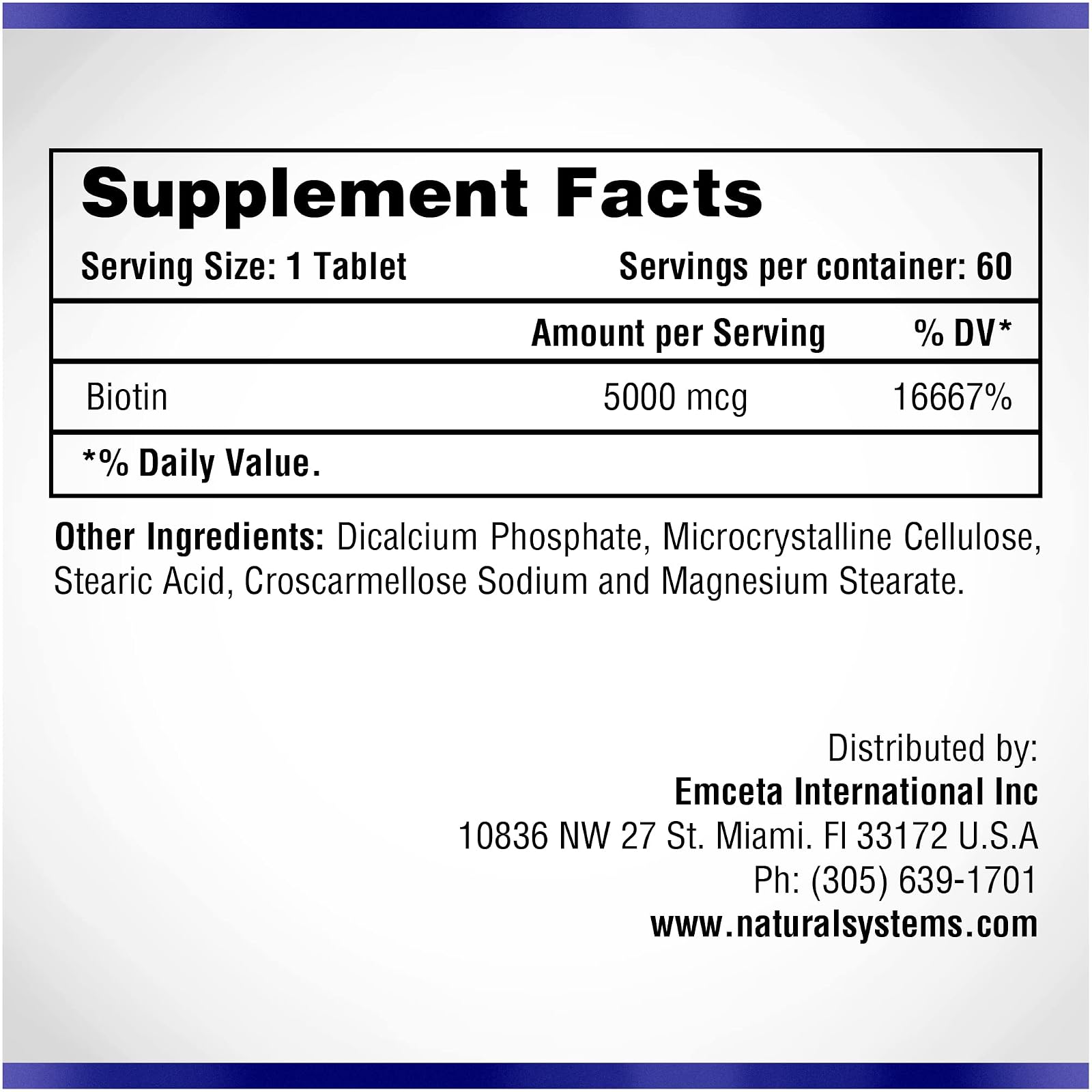 High potency biotin for hair health