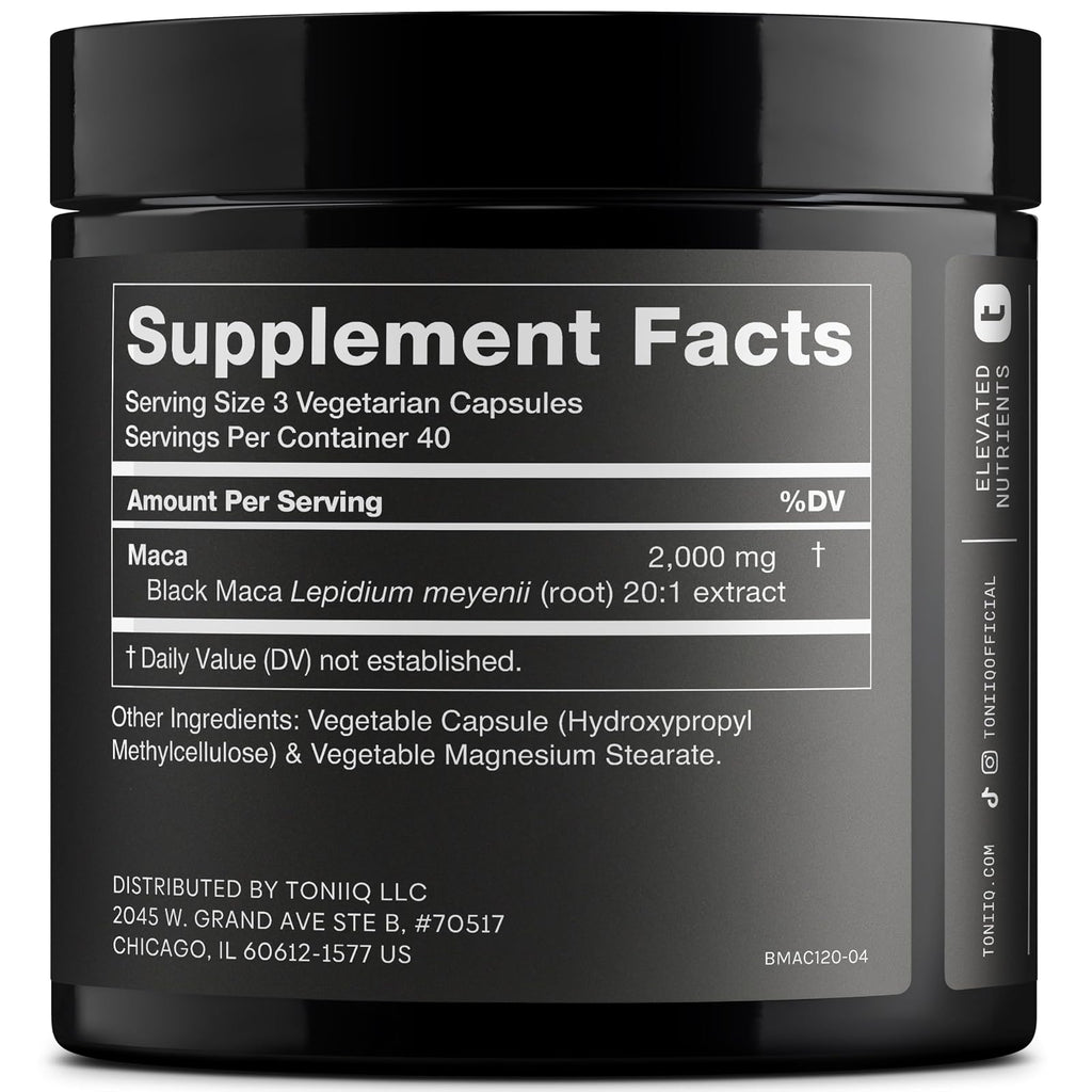 high potency black maca root supplement