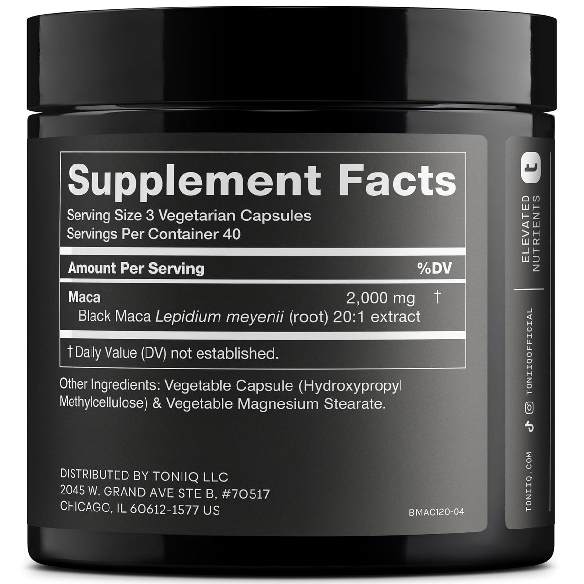 high potency black maca root supplement