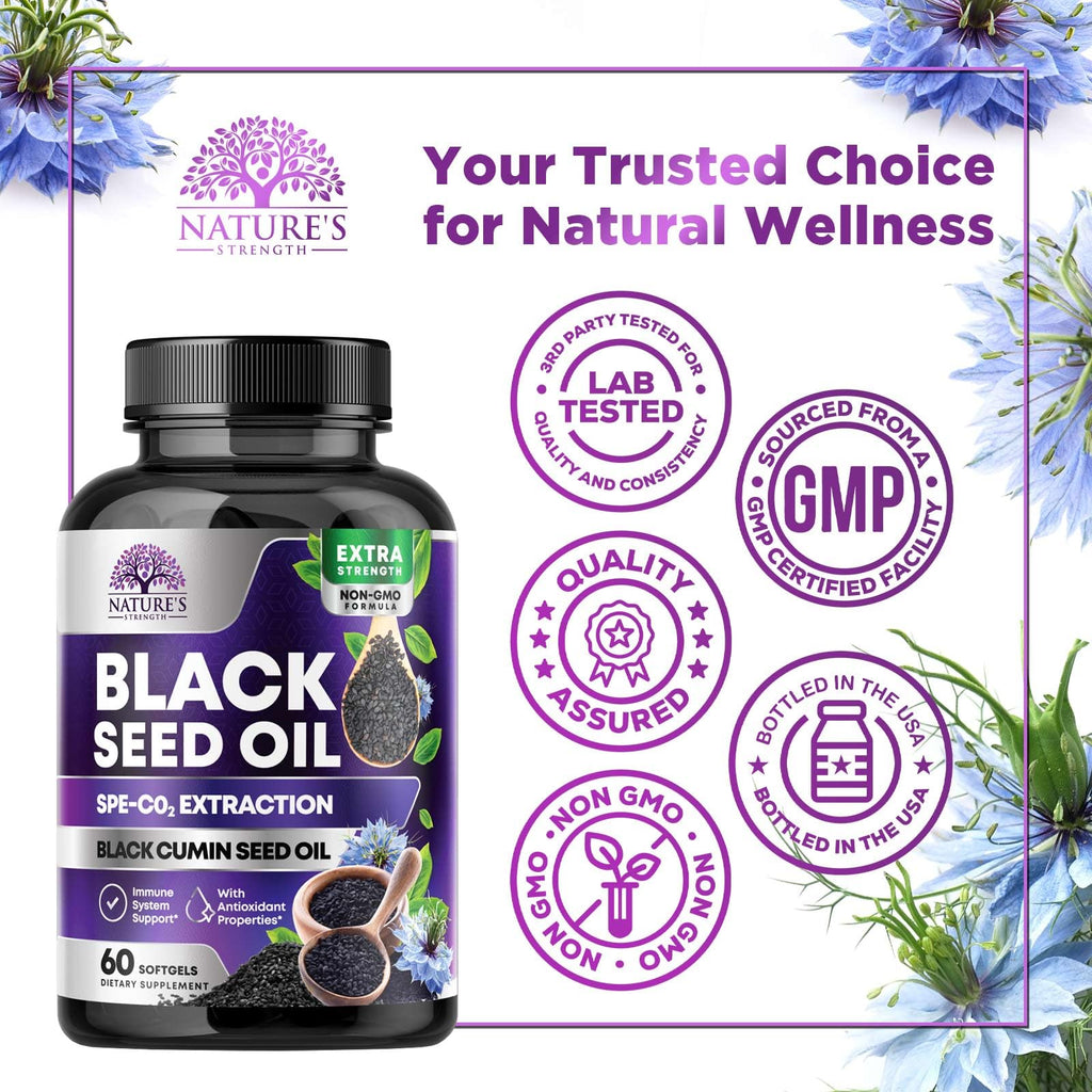 High potency black seed oil capsules