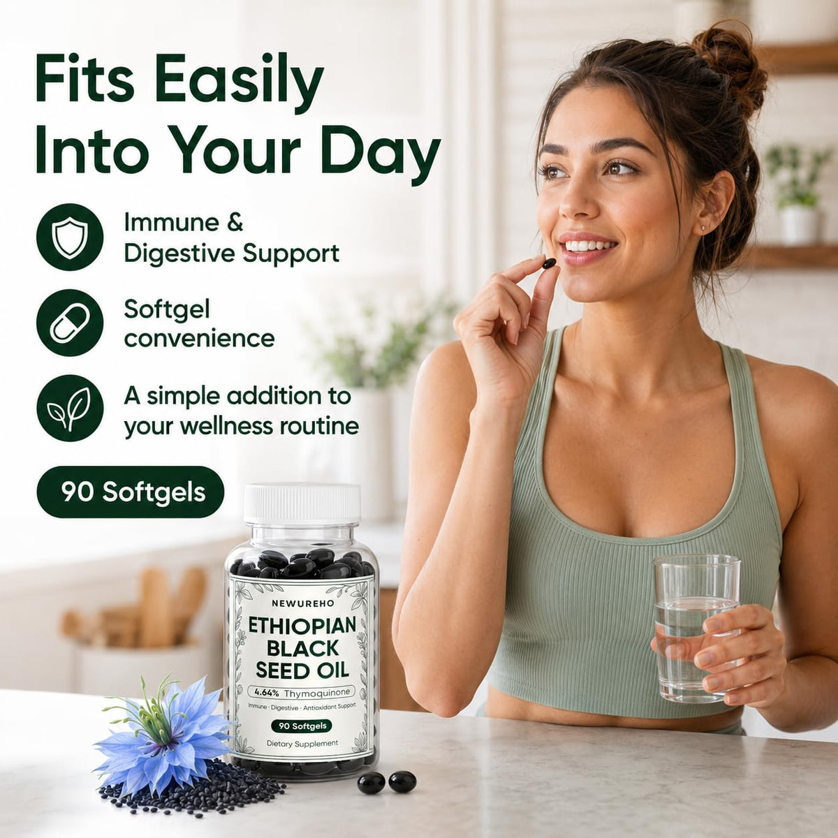 High potency black seed oil capsules