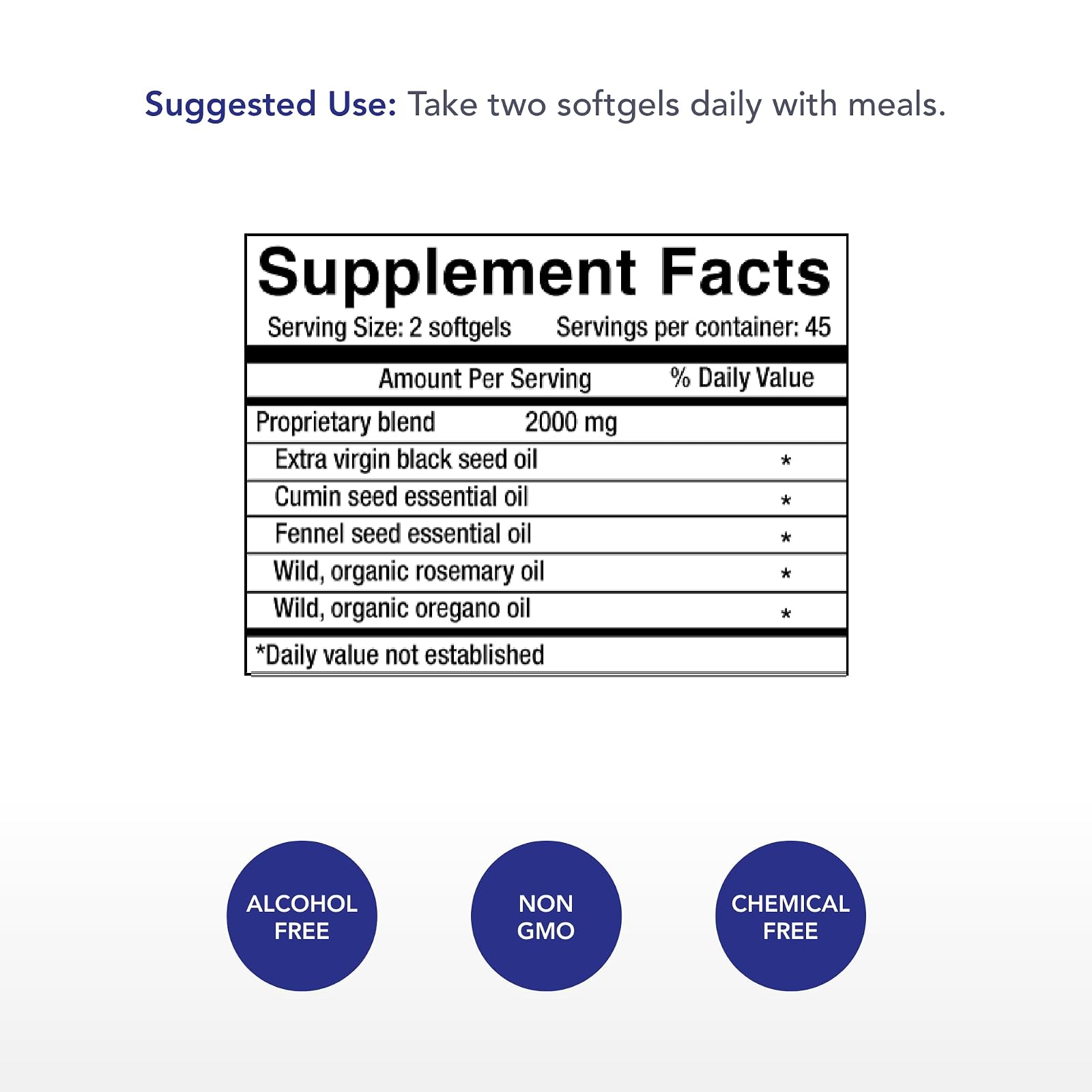 High potency black seed oil softgels