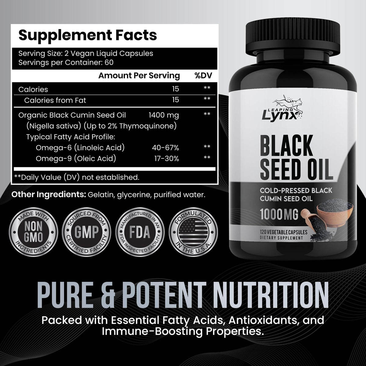 high potency black seed oil supplement