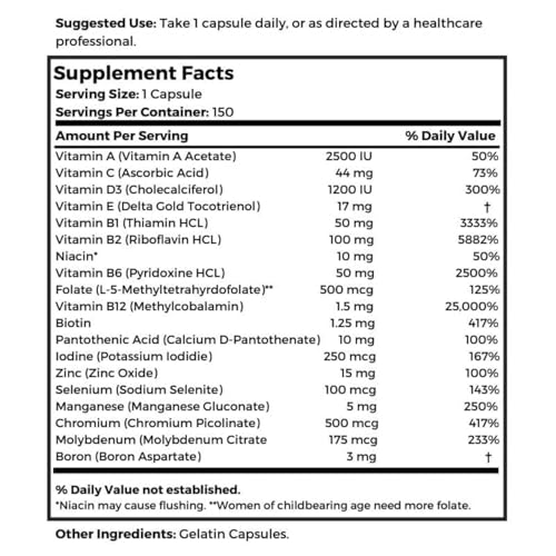 high potency blended vitamin & mineral capsules